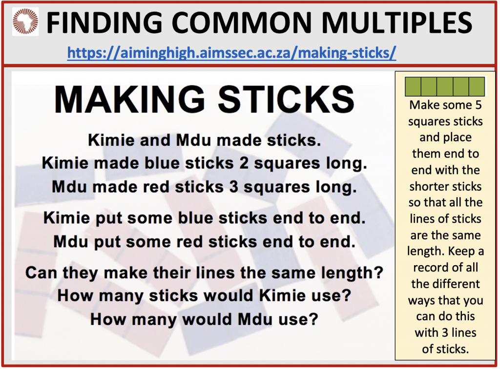 Making Sticks poster | Aiming High Teacher Network