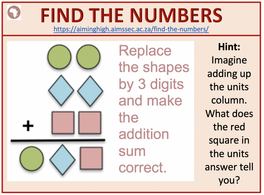 Oct28 Find The Numbers qu | Aiming High Teacher Network